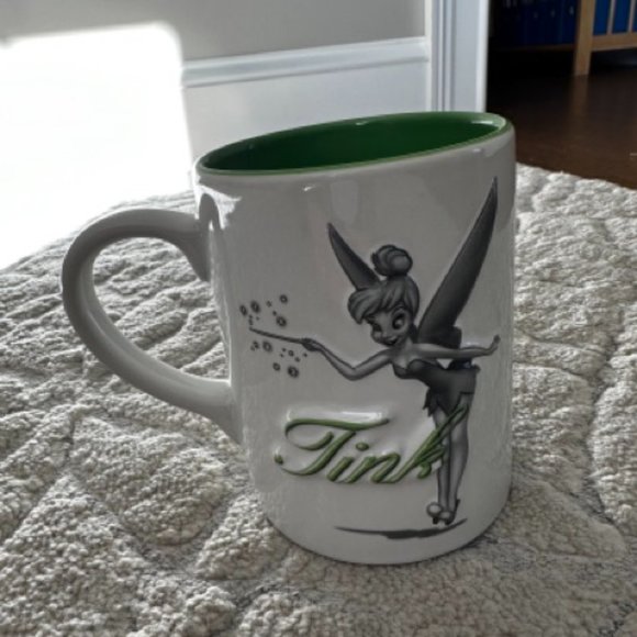 Disney | Kitchen | Vintage Disney Tinkerbell Mug 6oz Raised Lettering ...